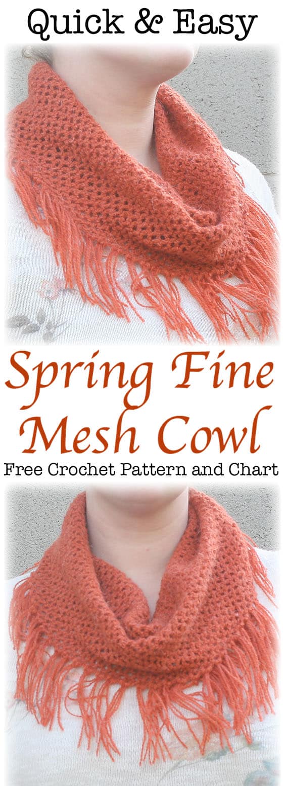 Spring Fine Mesh Cowl - Winding Road Crochet