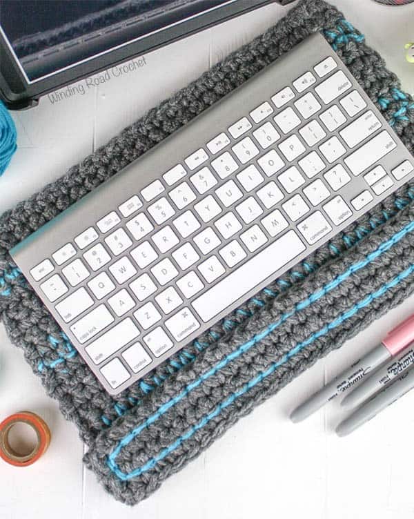 Quick Keyboard Wrist Rest Free Crochet Pattern - Winding Road Crochet