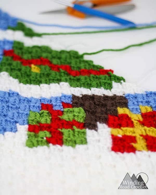 Celebration Tree C2C Crochet Graph - Winding Road Crochet