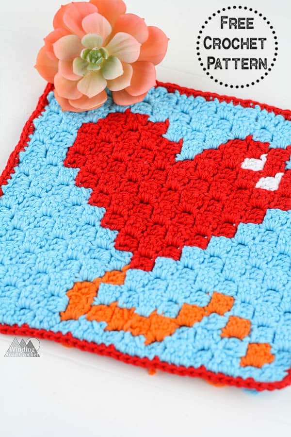 Heart Balloon C2C Graph - Winding Road Crochet