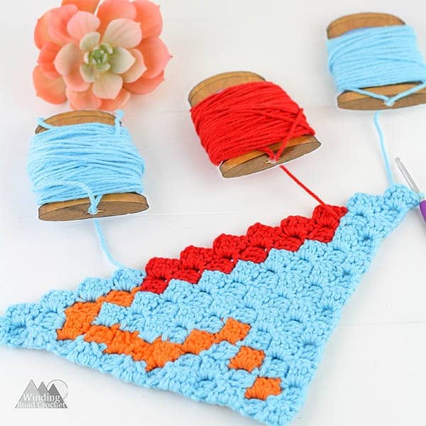 Heart Balloon C2C Graph - Winding Road Crochet