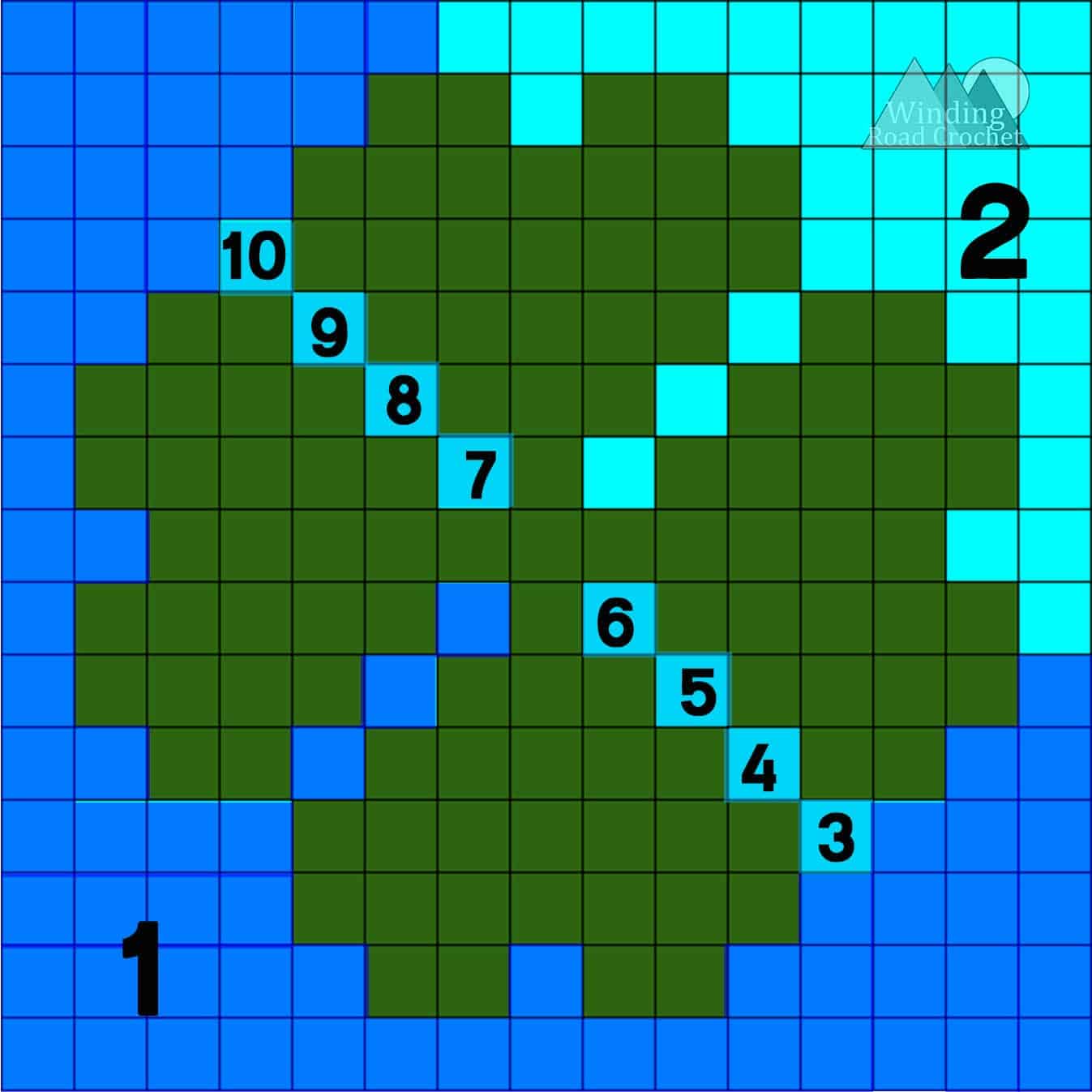 Four Leaf Clover C2C Graph - Winding Road Crochet