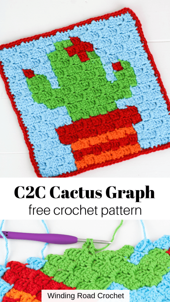 Cactus C2C Crochet Graph - Winding Road Crochet