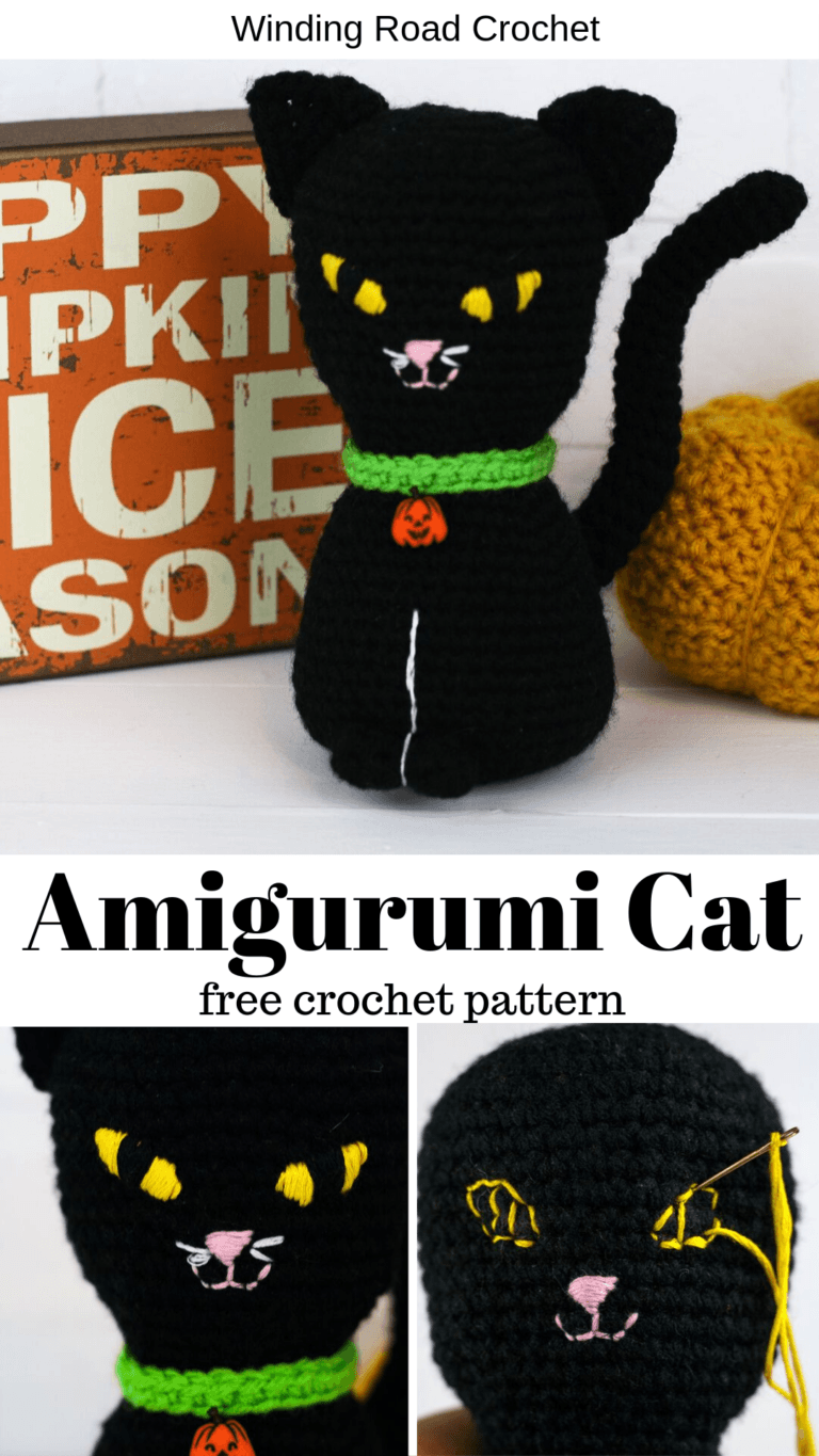 Amigurumi Black Cat Crochet Pattern - Winding Road Crochet