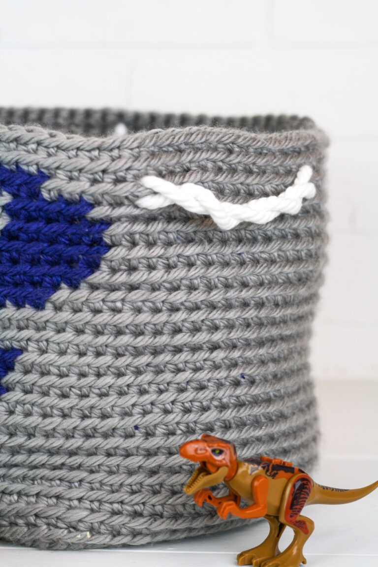 Crochet Dinosaur Basket: Raptor - Winding Road Crochet