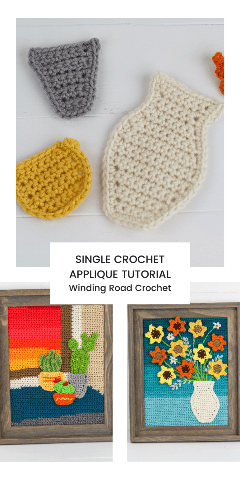 Single Crochet Applique: Crochet Painting Part 2 - Winding Road Crochet