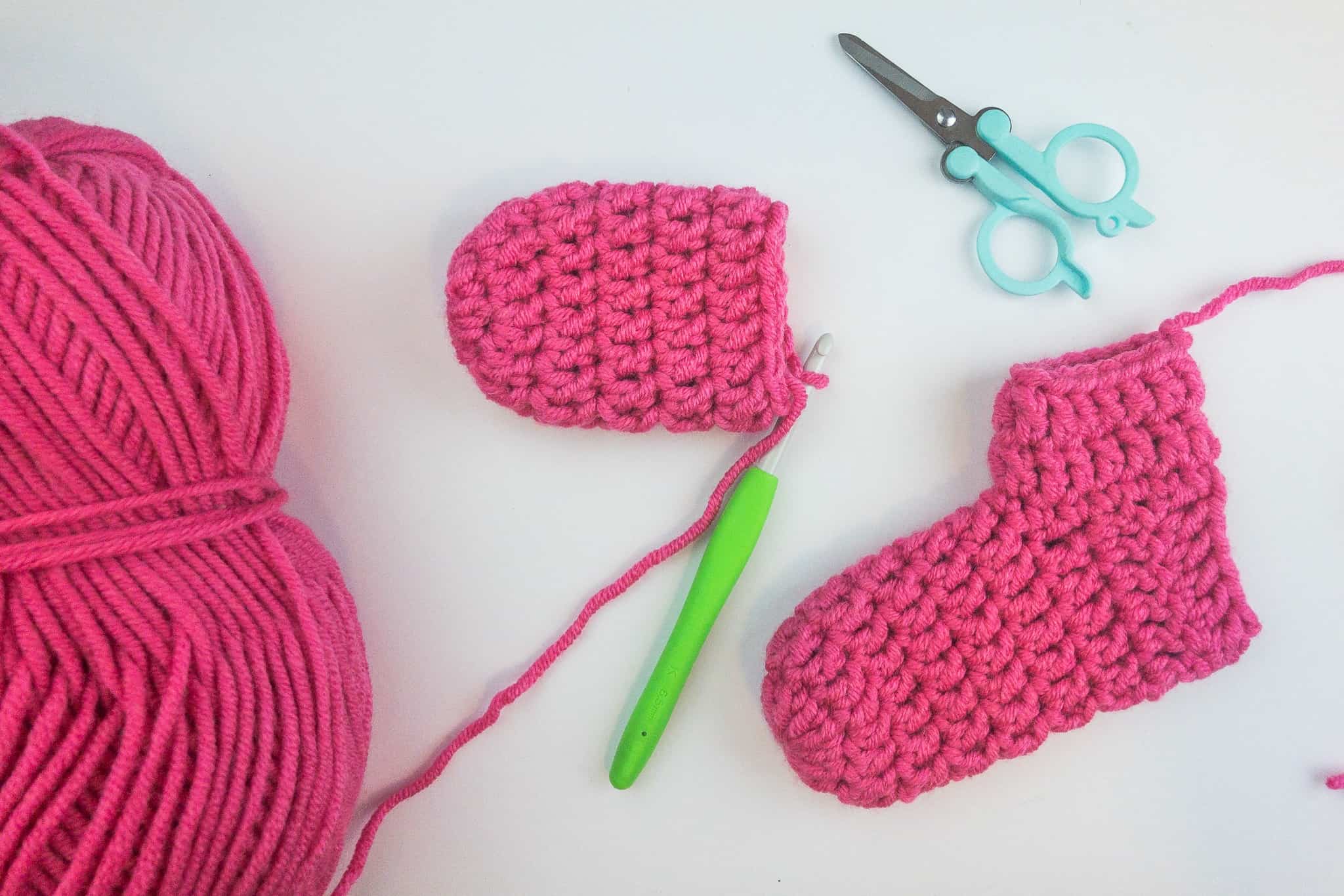 How to Crochet Slipper Socks in an Hour or Less - Winding Road Crochet