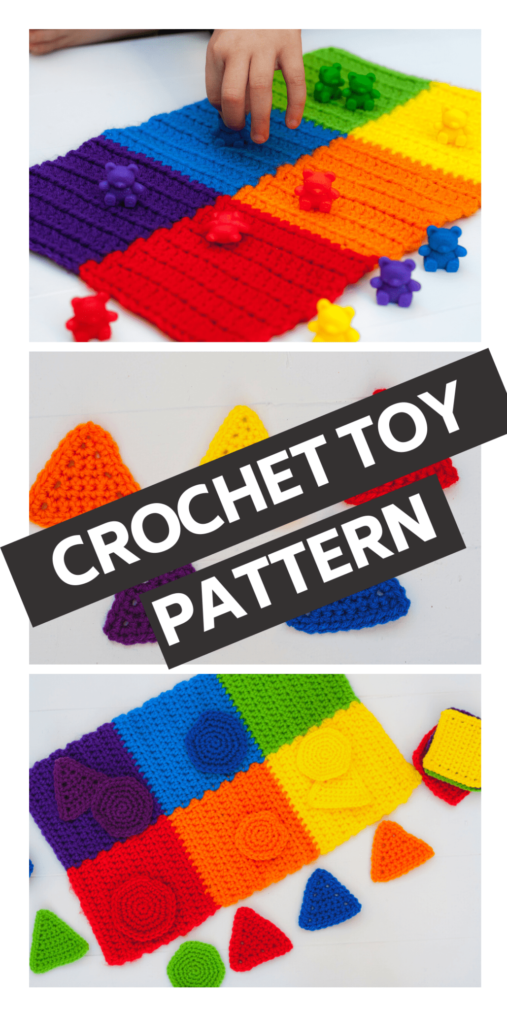Crochet Toy Pattern: Shape and Color Sorting - Winding Road Crochet