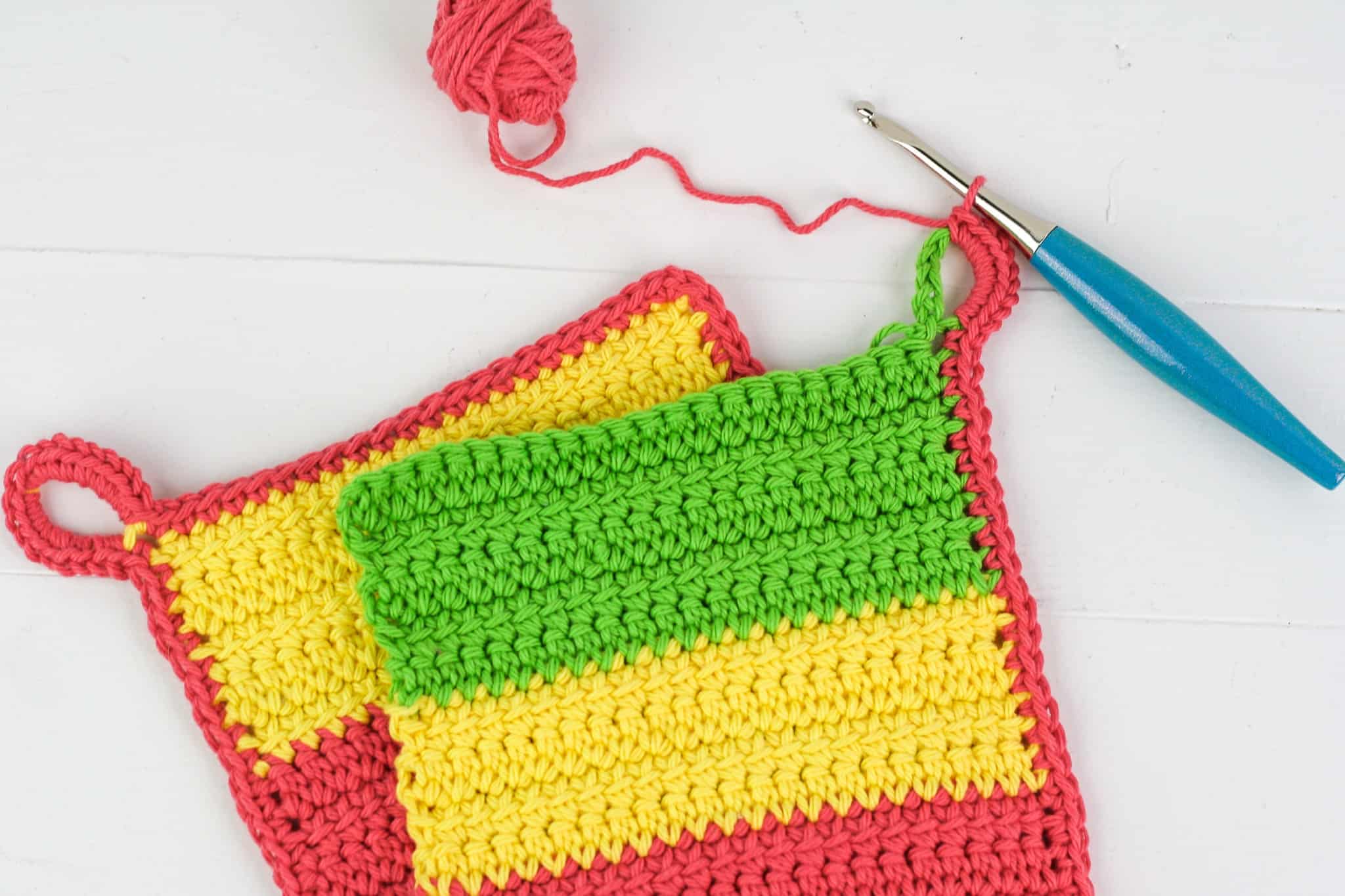 Crochet Potholder Pattern: Scrap Yarn Project - Winding Road Crochet