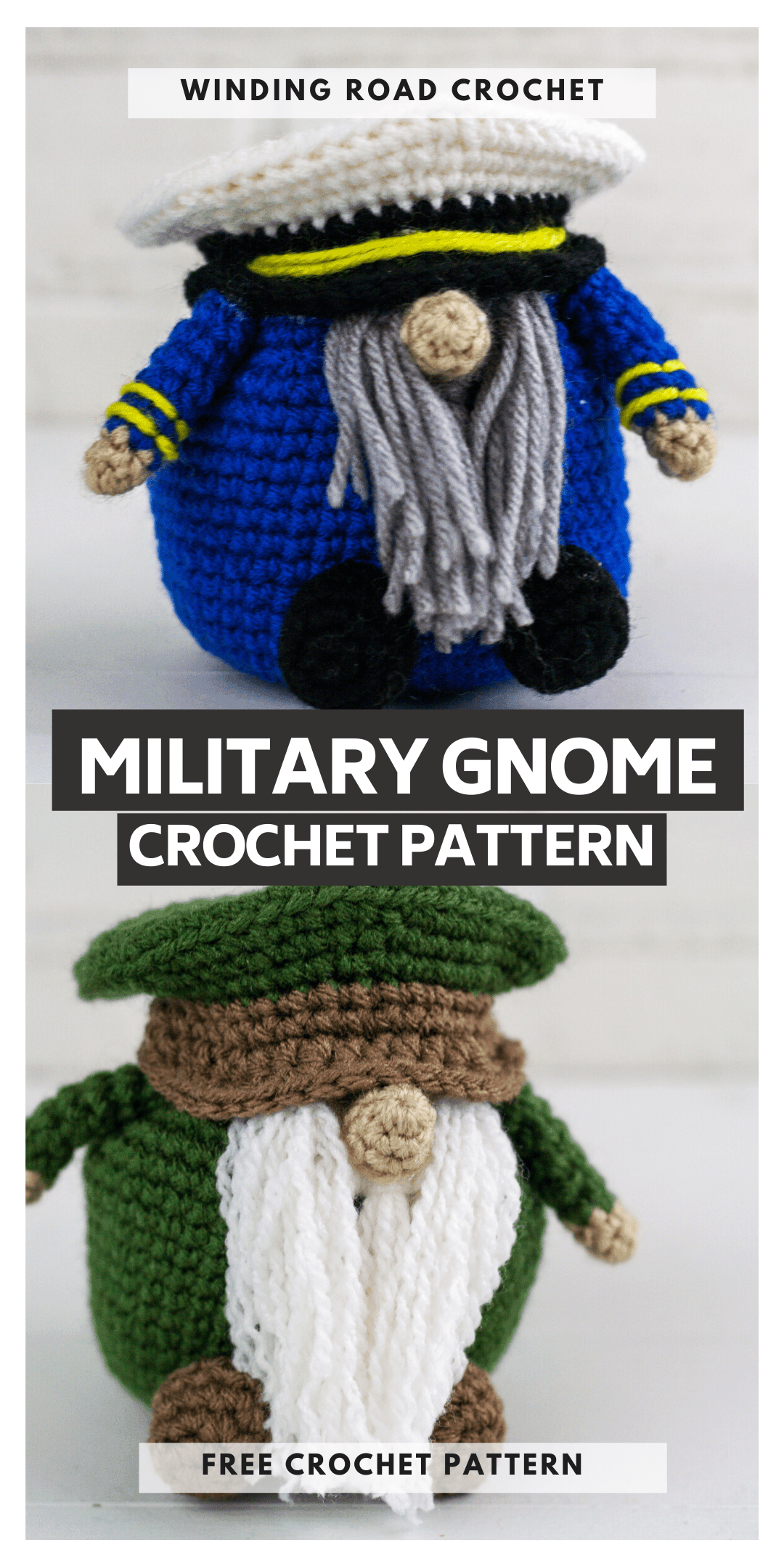 Crochet Military Gnome Free Pattern - Winding Road Crochet
