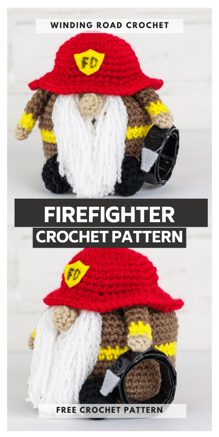 Crochet Firefighter Gnome Free Pattern - Winding Road Crochet