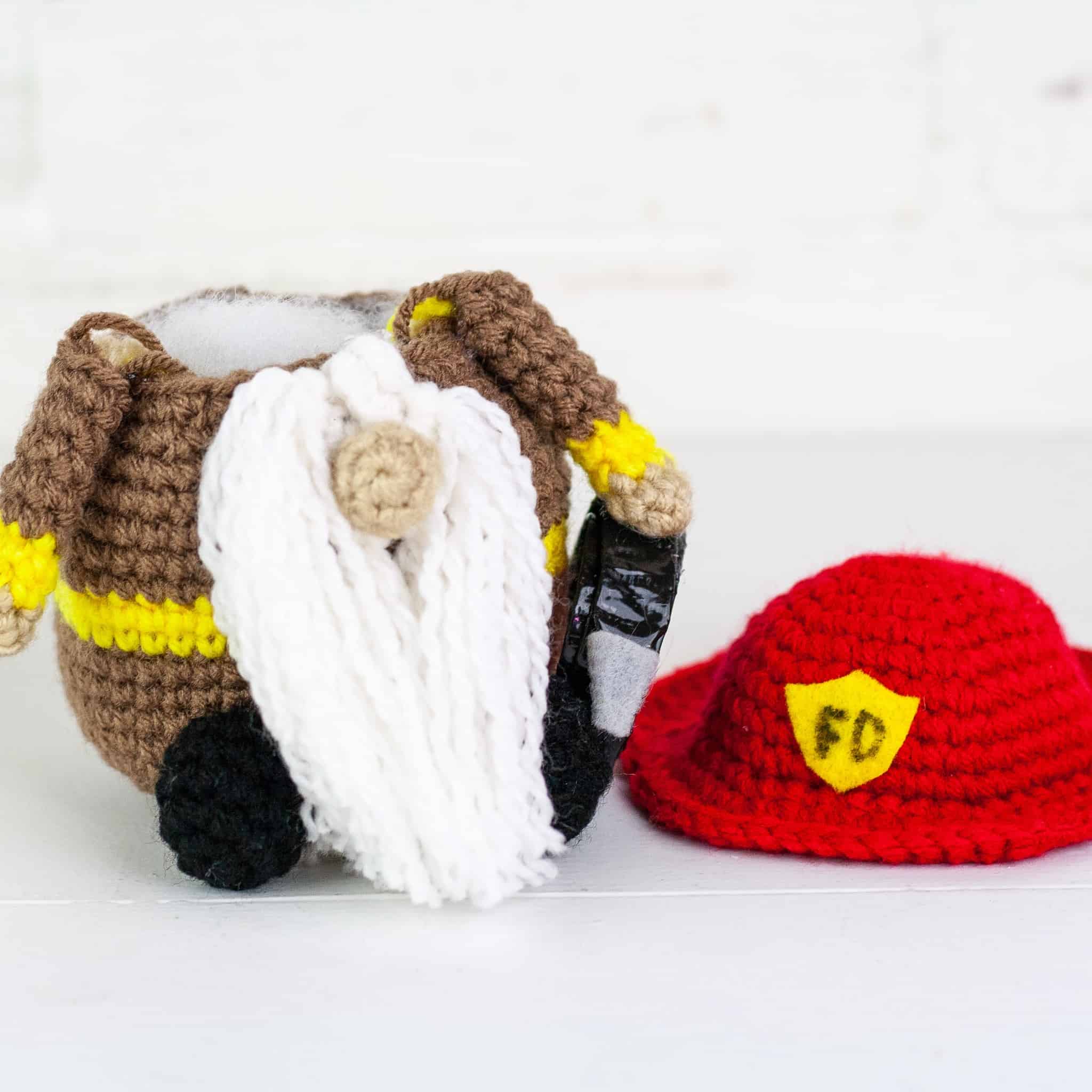 Crochet Firefighter Gnome Free Pattern - Winding Road Crochet