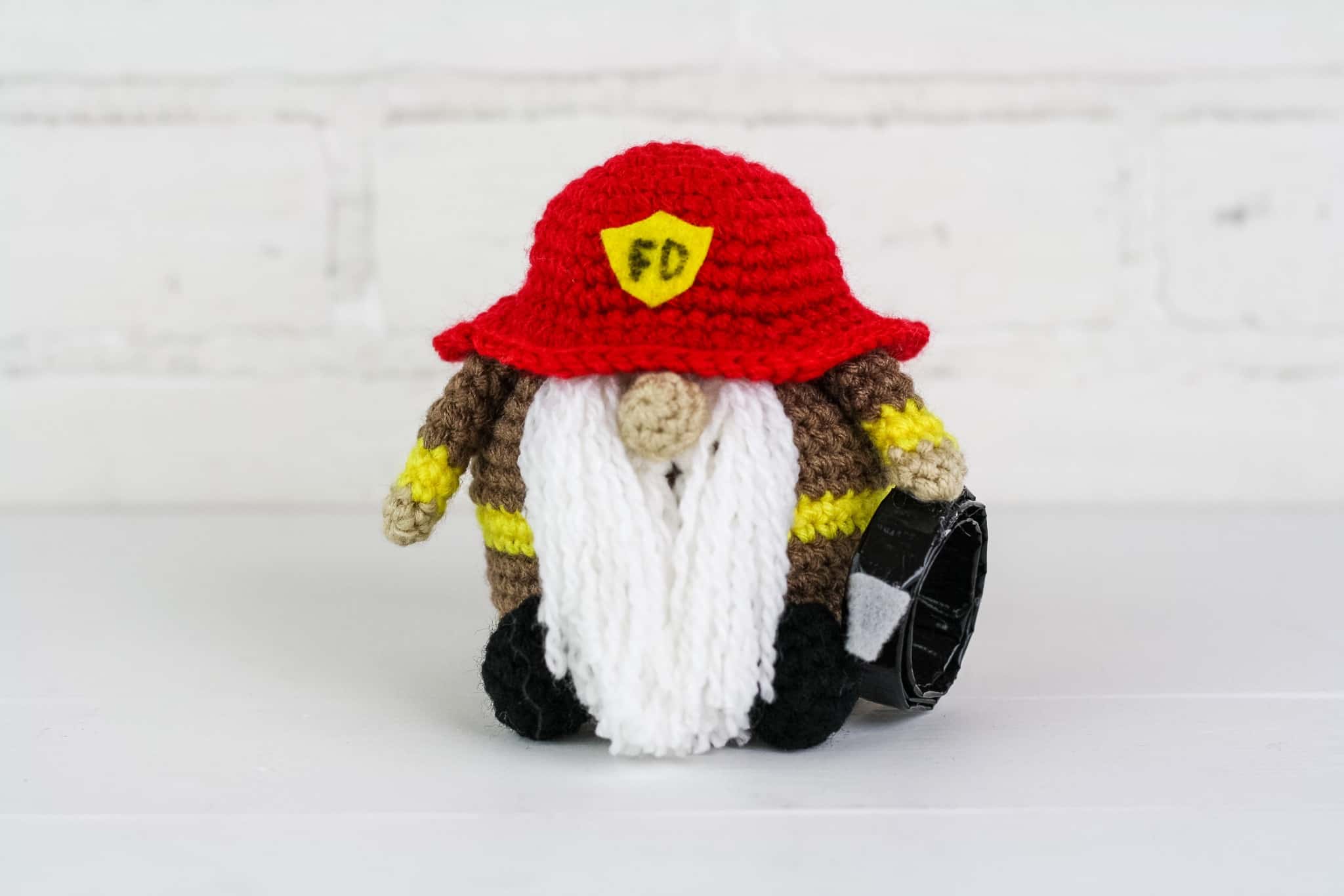 Crochet Firefighter Gnome Free Pattern - Winding Road Crochet