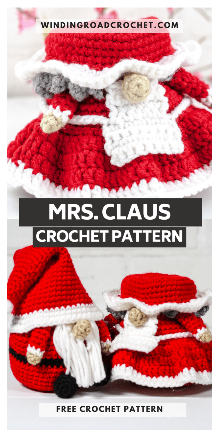 Crochet Mrs. Claus Gnome Free Pattern - Winding Road Crochet