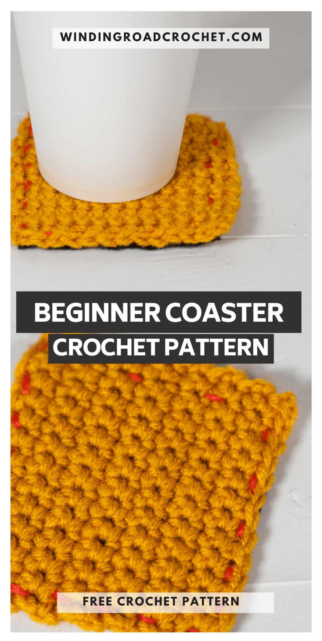 Beginner Crochet Coaster Pattern - Winding Road Crochet