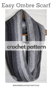 Beginner Crochet Ombre Scarf Pattern - Winding Road Crochet
