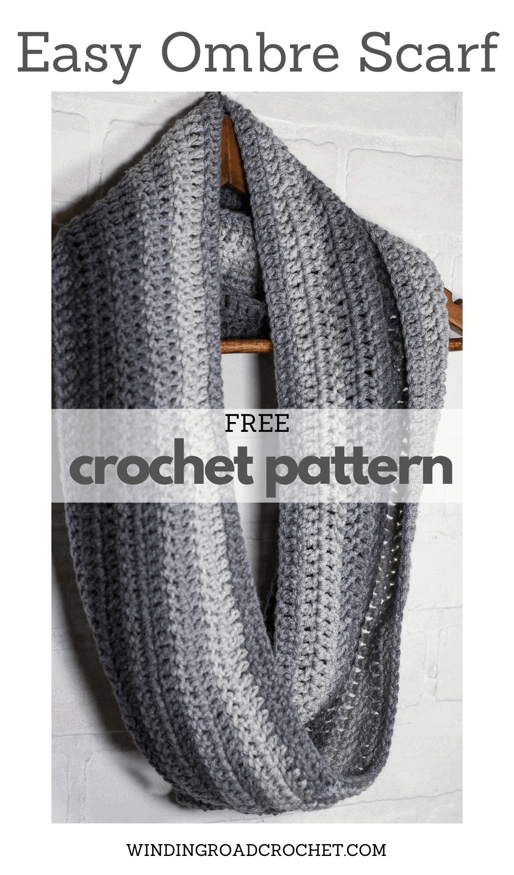 Beginner Crochet Ombre Scarf Pattern - Winding Road Crochet