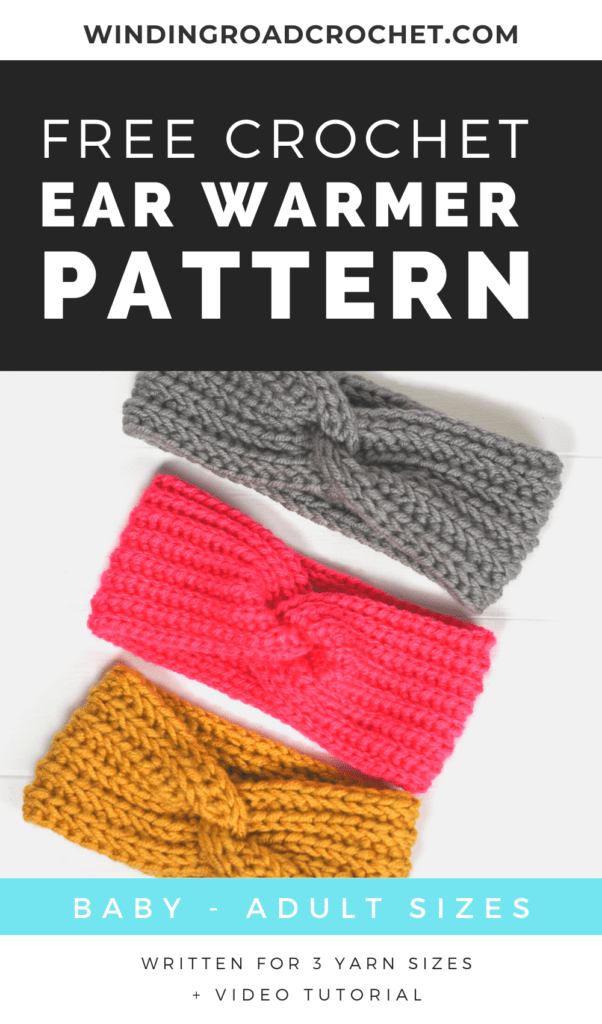 How to Crochet Twisted Ear Warmer Pattern - Winding Road Crochet
