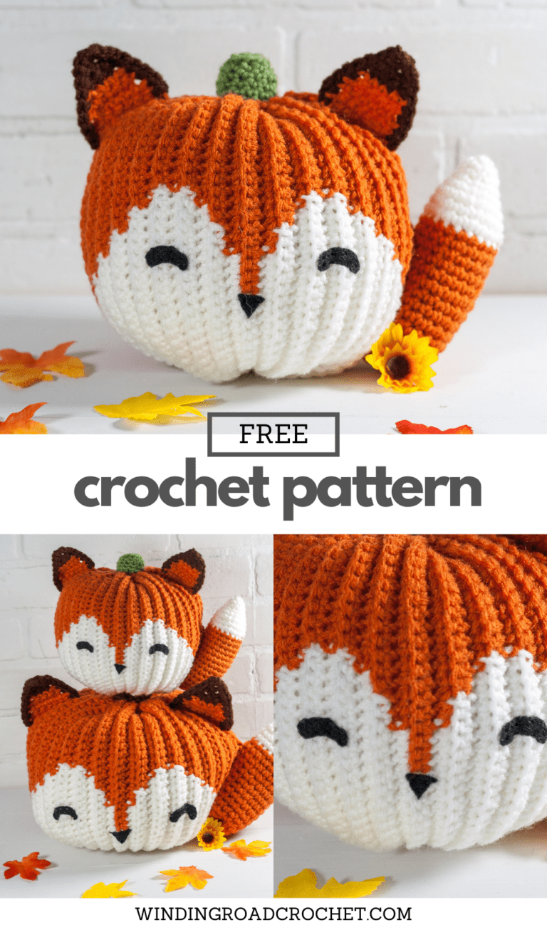 Crochet Fox Pumpkin Free Pattern and Video Tutorial - Winding Road Crochet