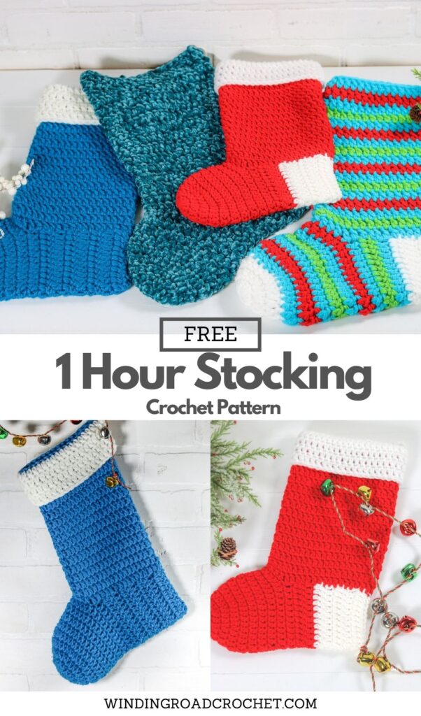 One Hour Stocking - Easy Free Crochet Pattern - Winding Road Crochet