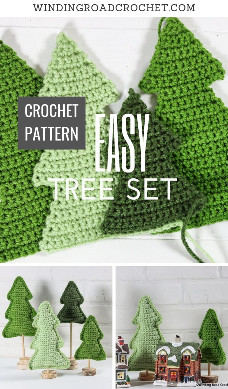 Simple Crochet Tree Set Perfect Winter Pattern - Winding Road Crochet