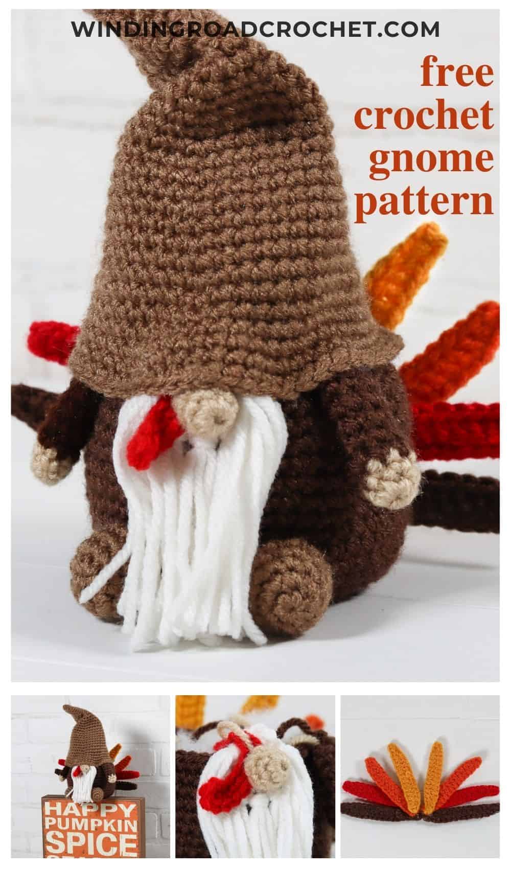 Crochet Turkey Gnome Quick & Easy Free Pattern - Winding Road Crochet