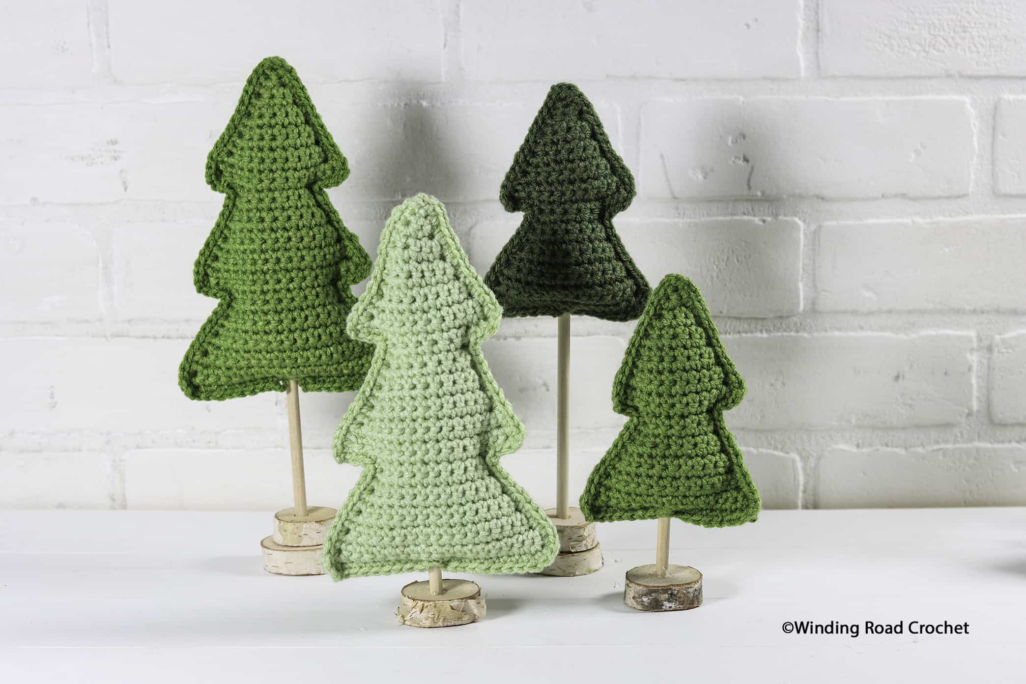 Simple Crochet Tree Set Perfect Winter Pattern - Winding Road Crochet