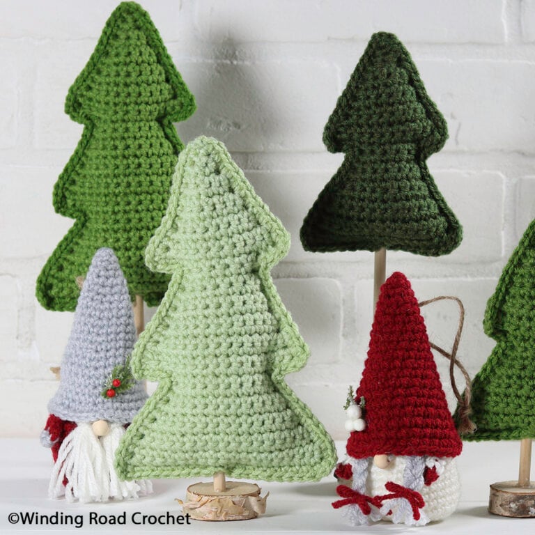 Simple Crochet Tree Set Perfect Winter Pattern - Winding Road Crochet