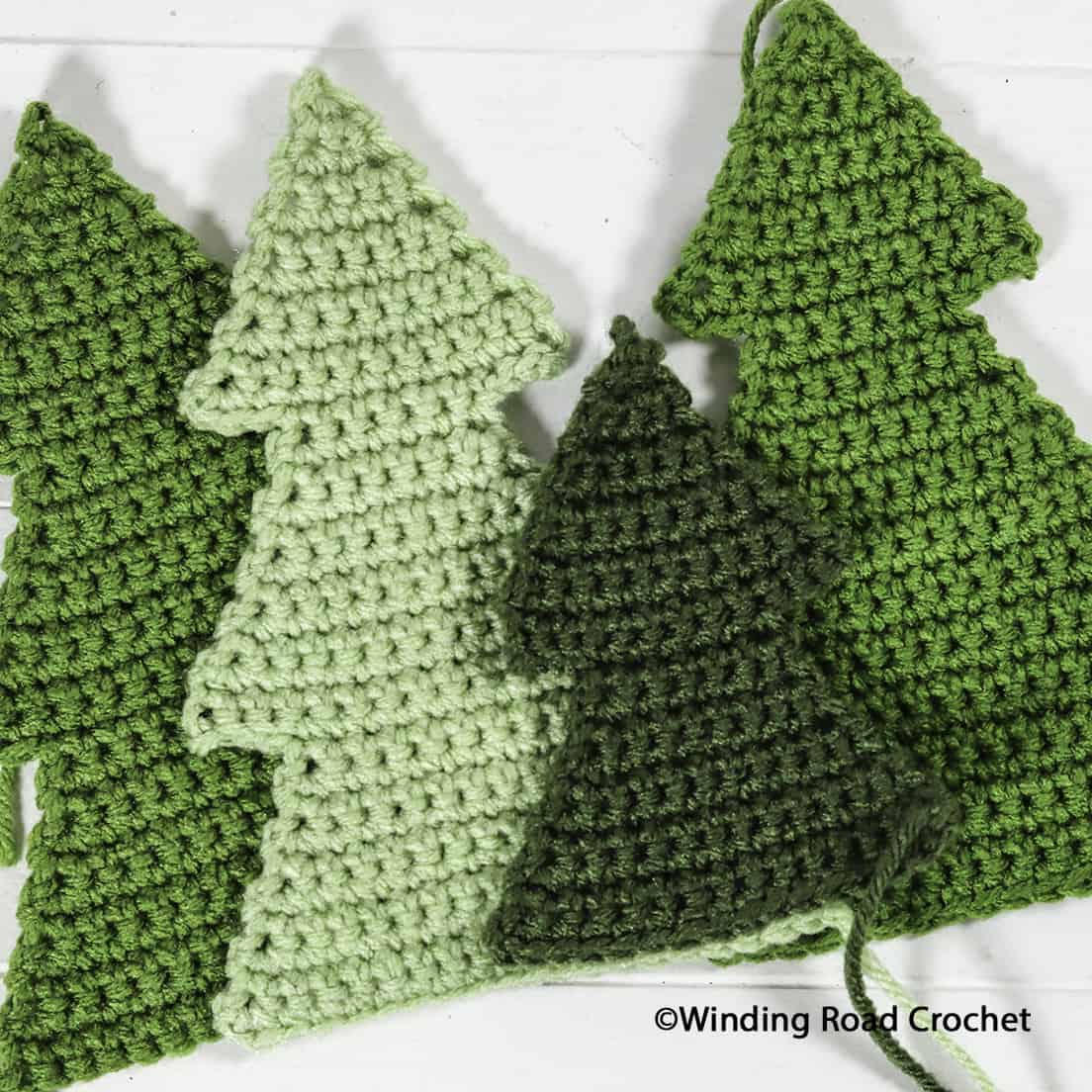Simple Crochet Tree Set Perfect Winter Pattern - Winding Road Crochet