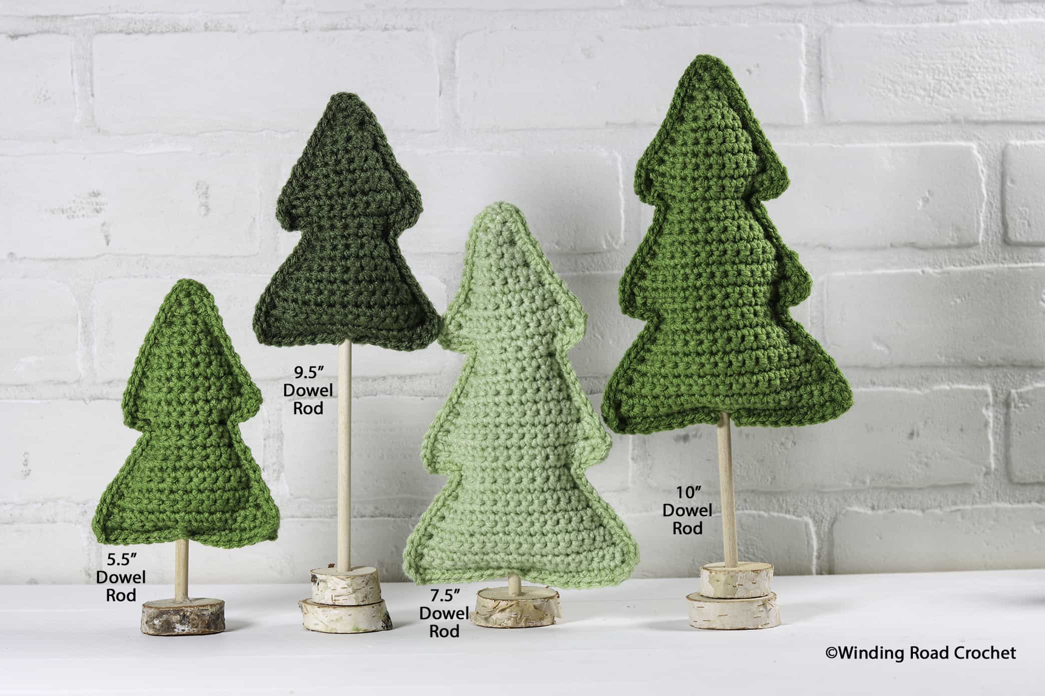 Simple Crochet Tree Set Perfect Winter Pattern - Winding Road Crochet
