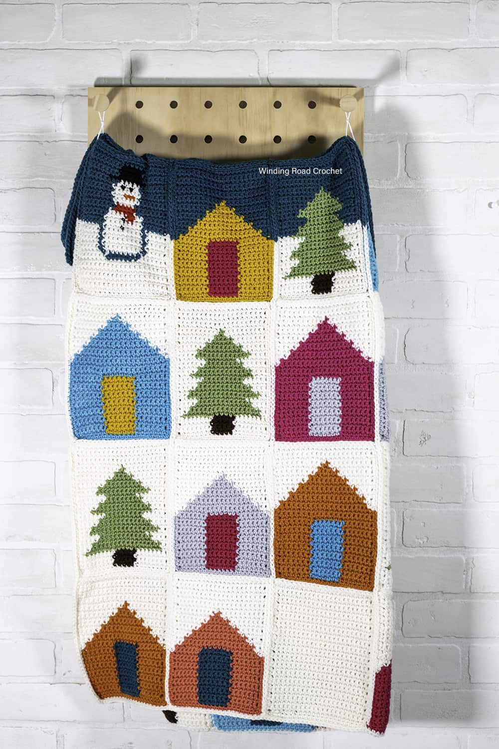 Crochet Afghan Winter Village Afghan Free Pattern - Winding Road Crochet