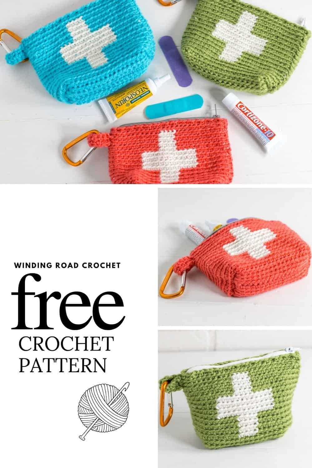 Helpful Crochet Pouch | Mini First Aid Kit Pattern You Need - Winding ...
