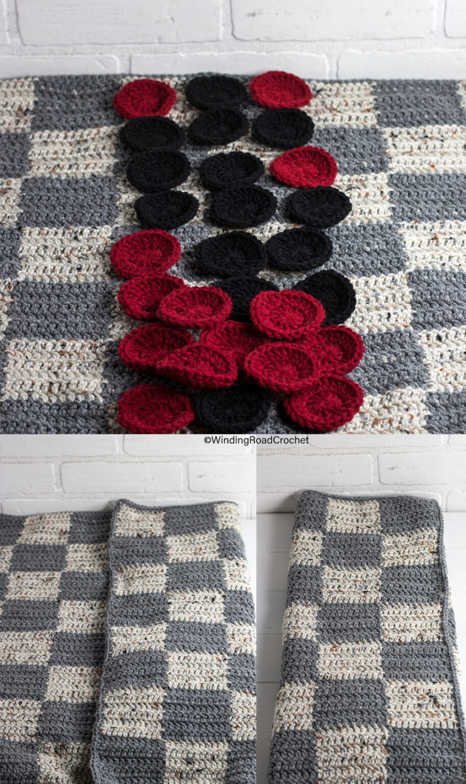 Portable Crochet Checkerboard Pattern: An Easy Giant Game - Winding ...