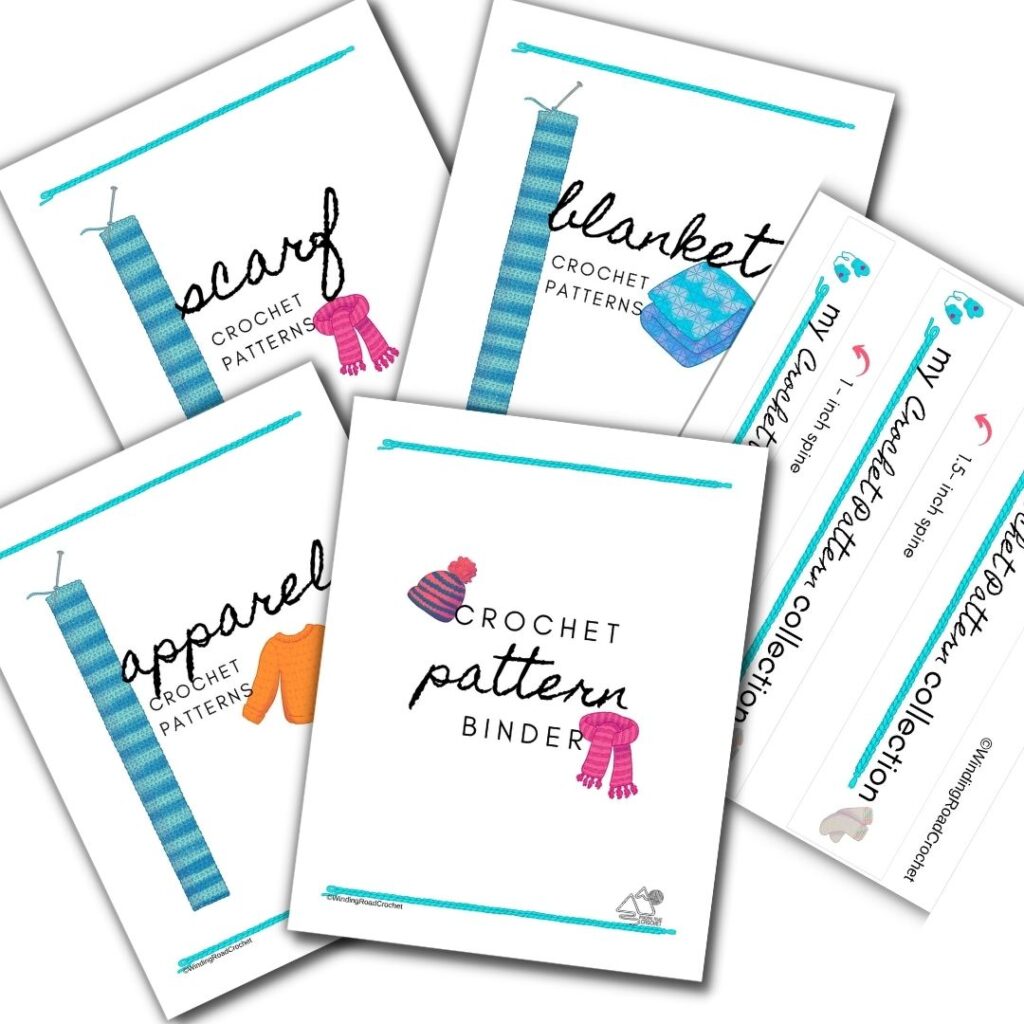 Printable Crochet Pattern Binder Cover Pages - Winding Road Crochet
