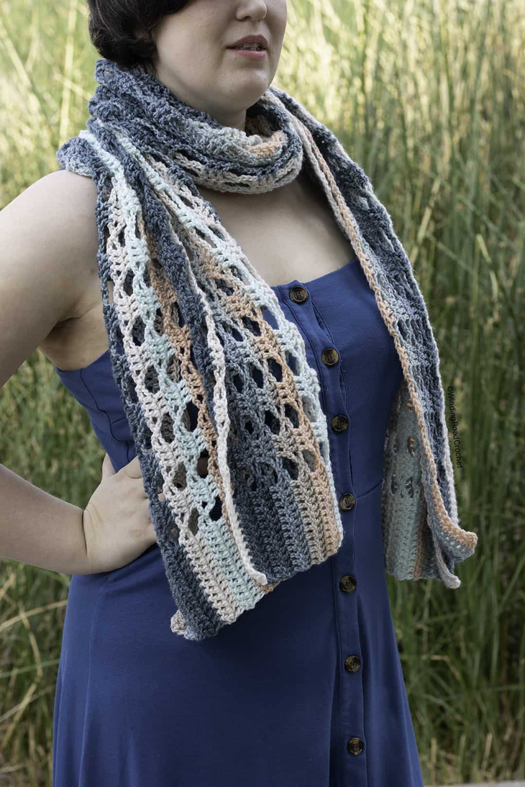 Crochet Lace Shawl Easy One Skein Pattern with Video - Winding Road Crochet