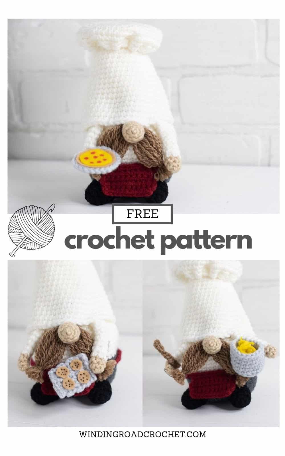 Crochet Chef Gnome: Free Pattern for a Baker Gnome - Winding Road Crochet