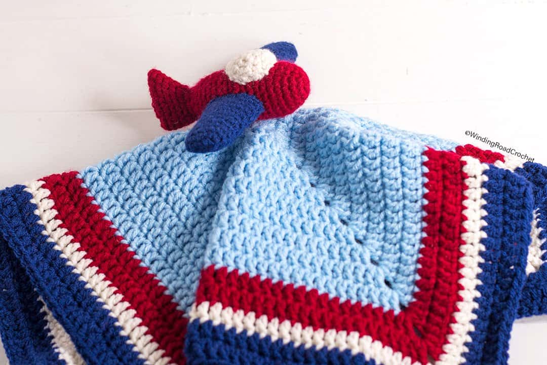 Airplane Crochet Lovey Free Crochet Pattern - Winding Road Crochet