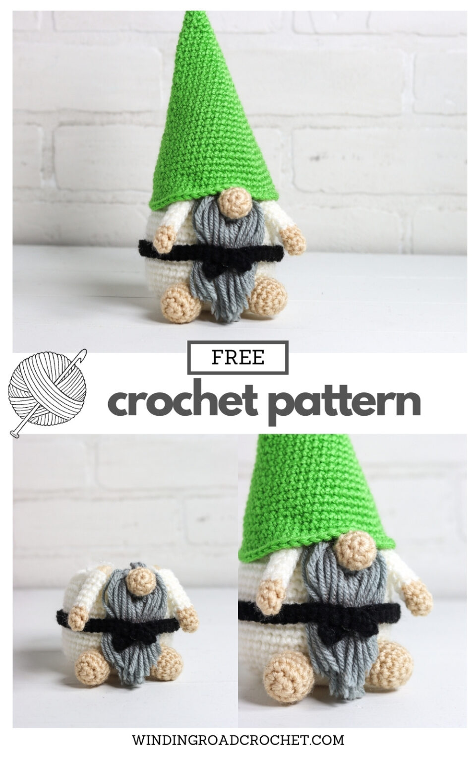 Crochet Karate Gnome Free Crochet Pattern - Winding Road Crochet