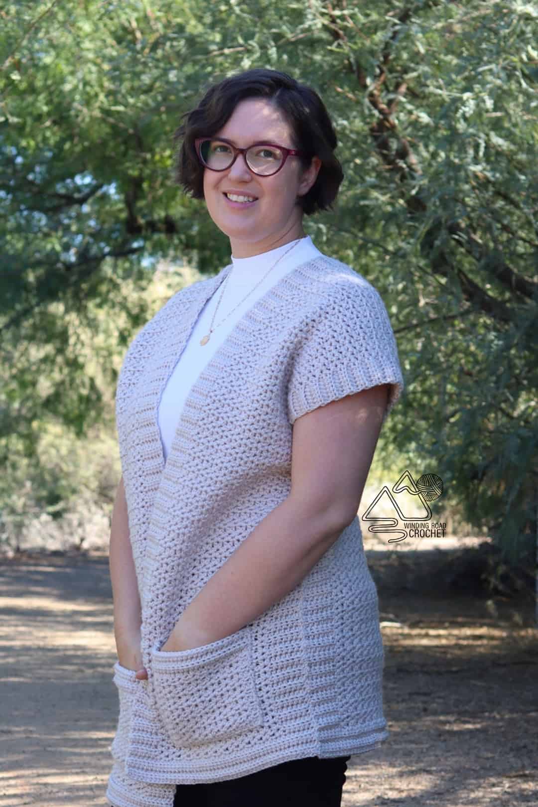 Crochet Short Sleeve Cardigan Free Pattern and Video - Winding Road Crochet