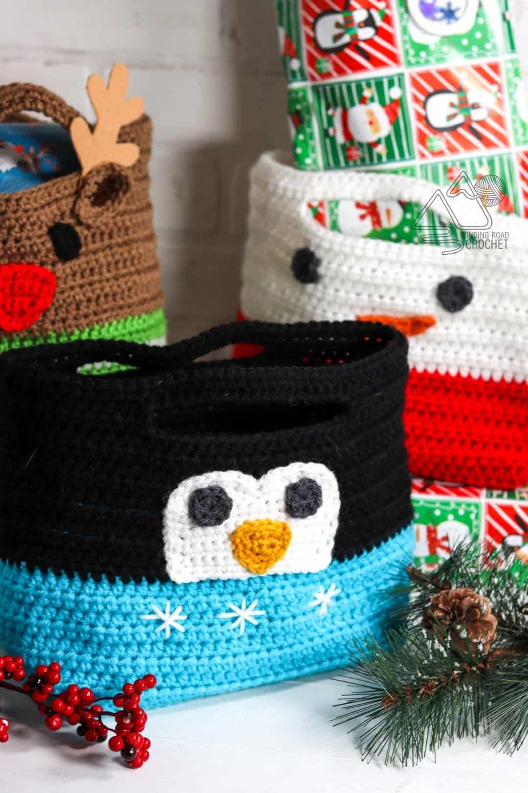 Festive Crochet Gift Bag Free Crochet Pattern - Winding Road Crochet