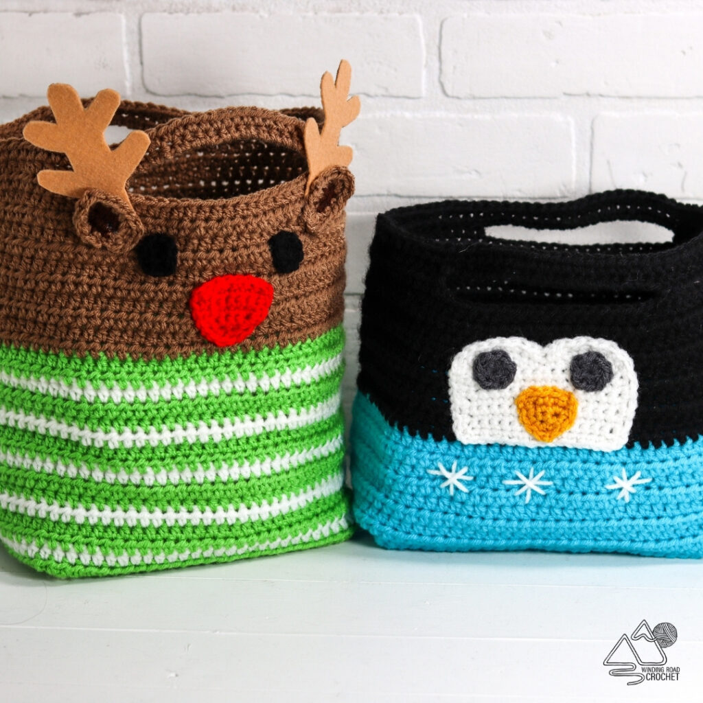Festive Crochet Gift Bag Free Crochet Pattern - Winding Road Crochet