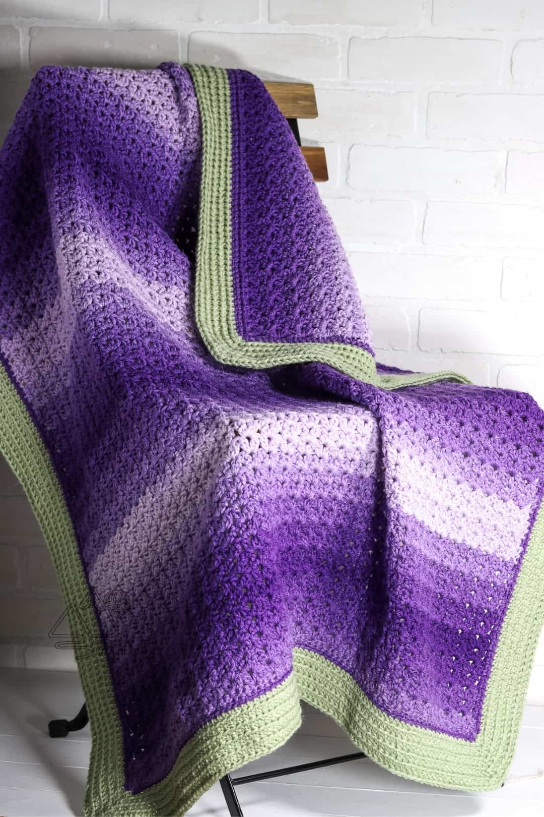 Lavender Crochet Afghan Free Pattern with Many Sizes - Winding Road Crochet