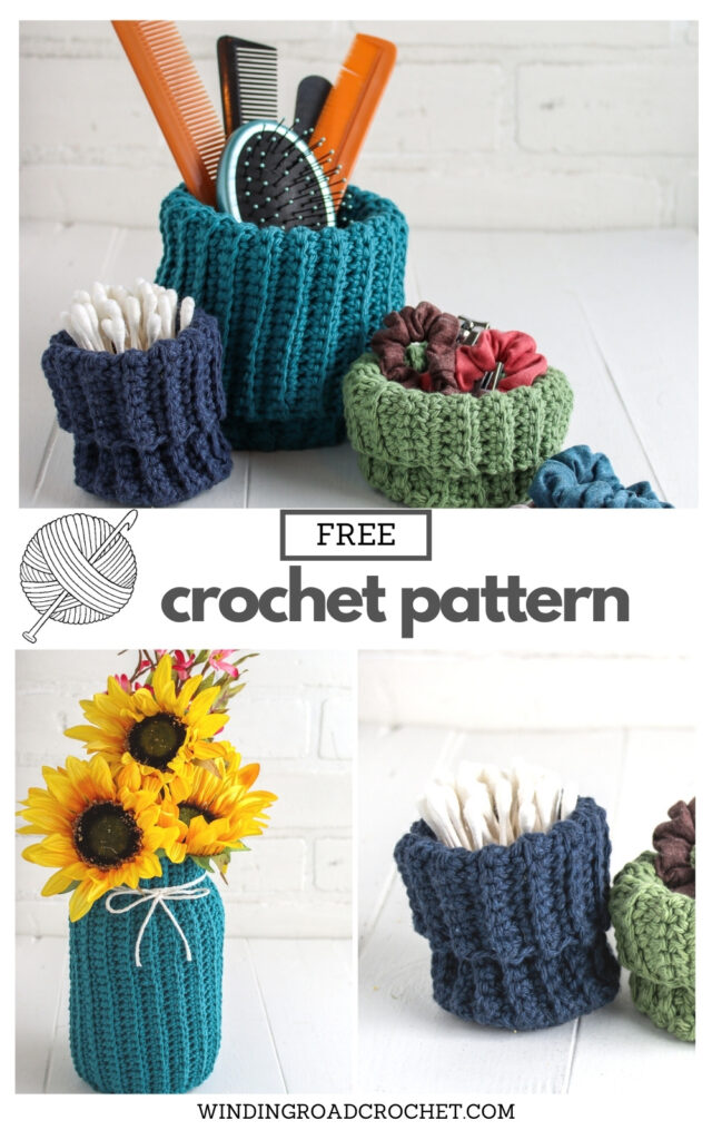 Mini Crochet Basket Patten with Video Tutorial - Winding Road Crochet
