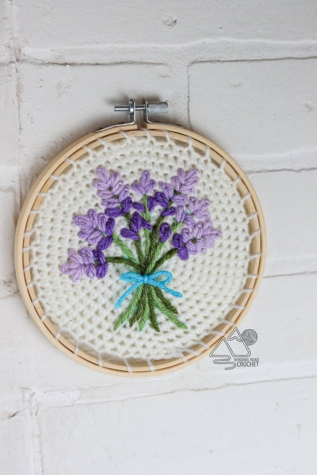 Embroidery Crochet Lavender Wallhanging Free Pattern and Video ...