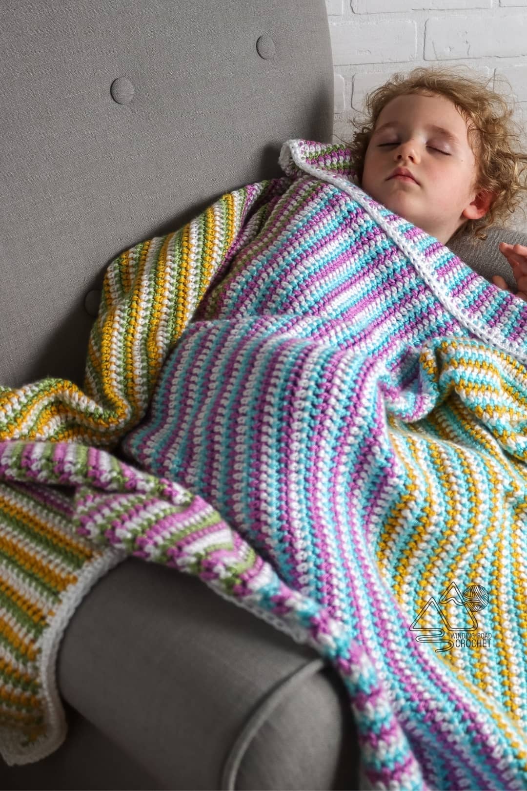 Crochet Striped Afghan Free Pattern with Video Tutorial - Winding Road ...
