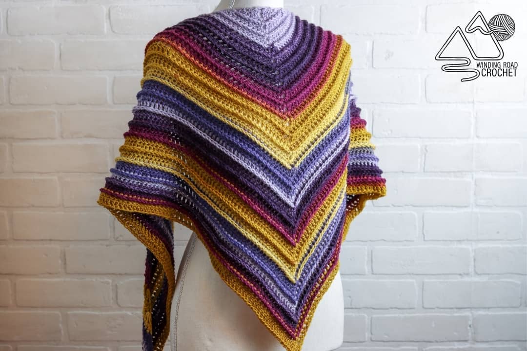 Textured Crochet Shawl Free Pattern with Video Tutorial - Winding Road ...