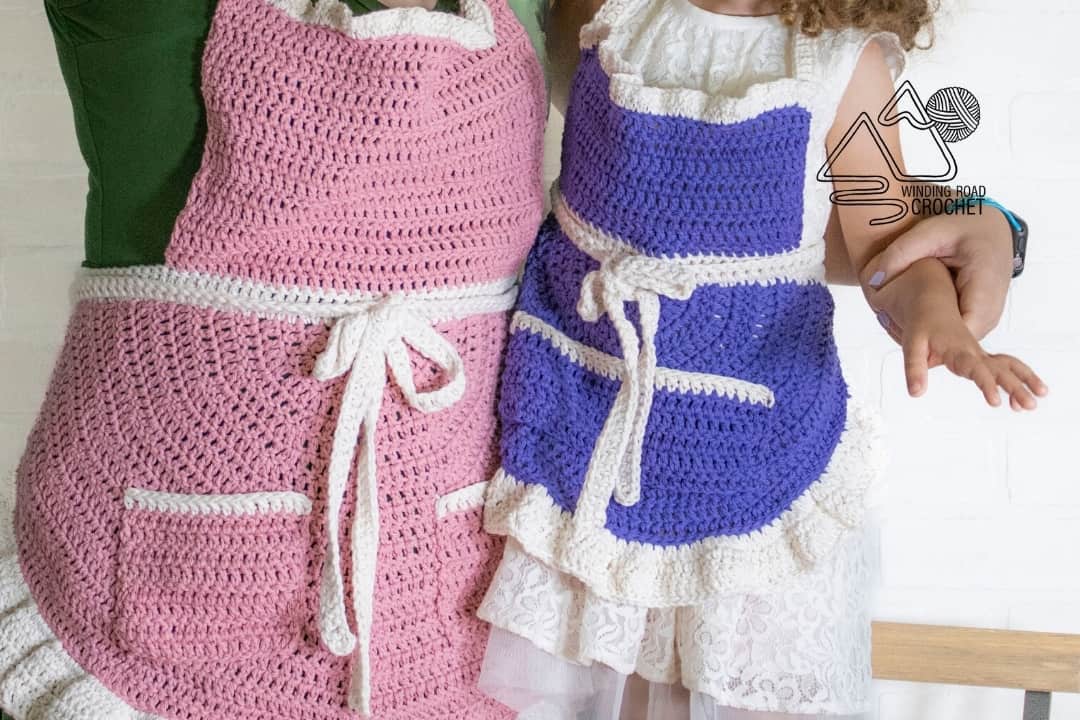 Crochet Apron Free Pattern and Video for Mommy and Me - Winding Road ...