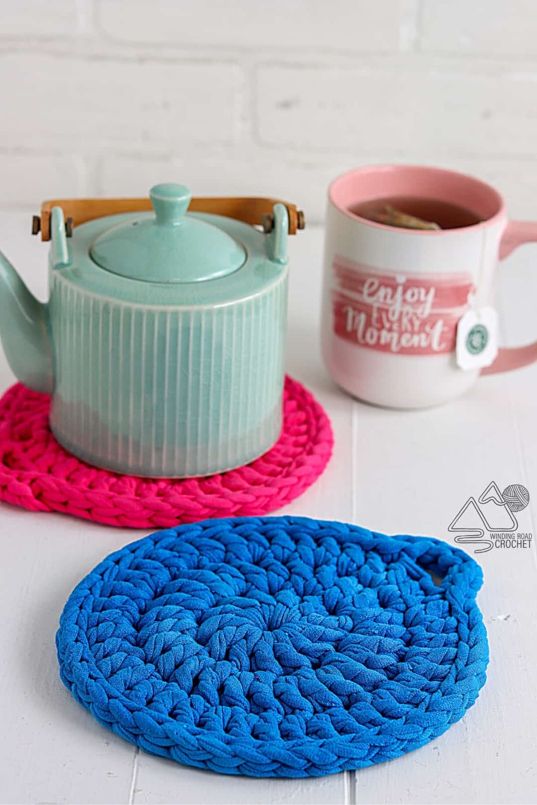 Crochet T-shirt Trivet Free Pattern and Video Tutorial - Winding Road ...