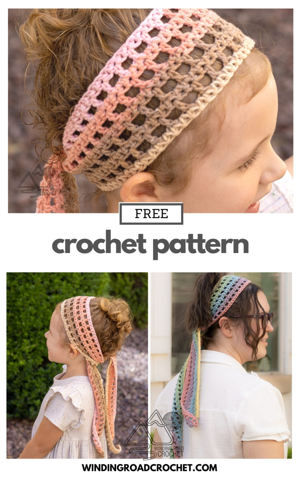 Crochet Head Scarf Free Pattern and Video Tutorial - Winding Road Crochet
