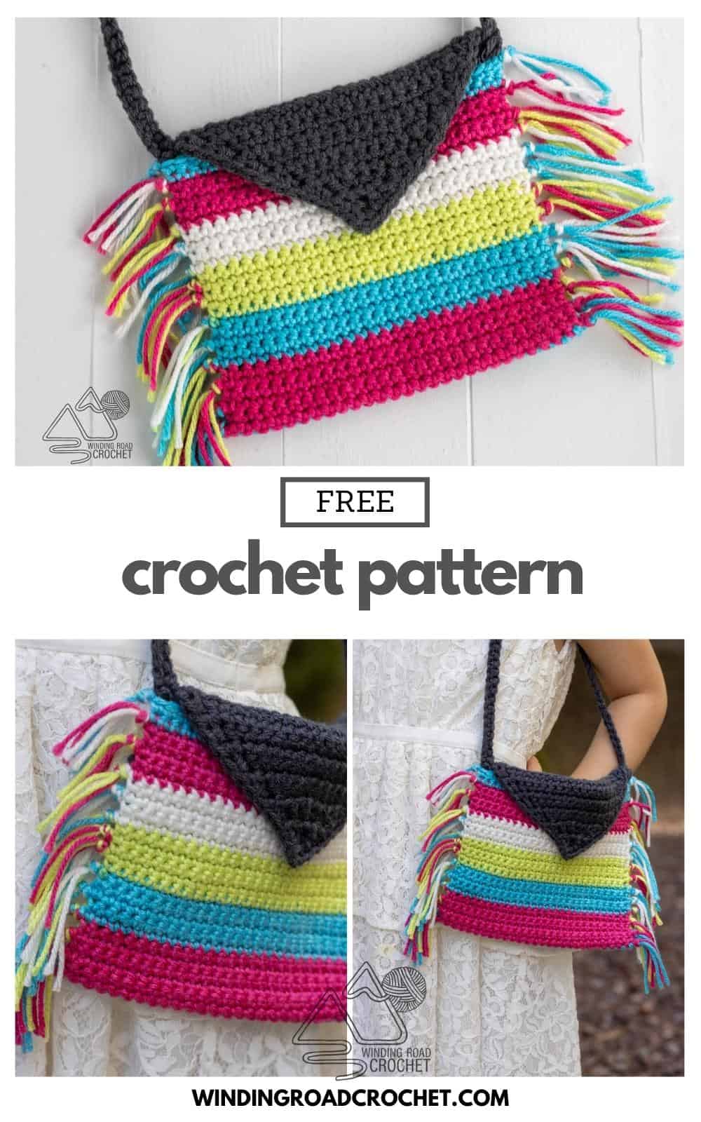 Crochet Scrap Fringe Bag Pattern and Video - Winding Road Crochet